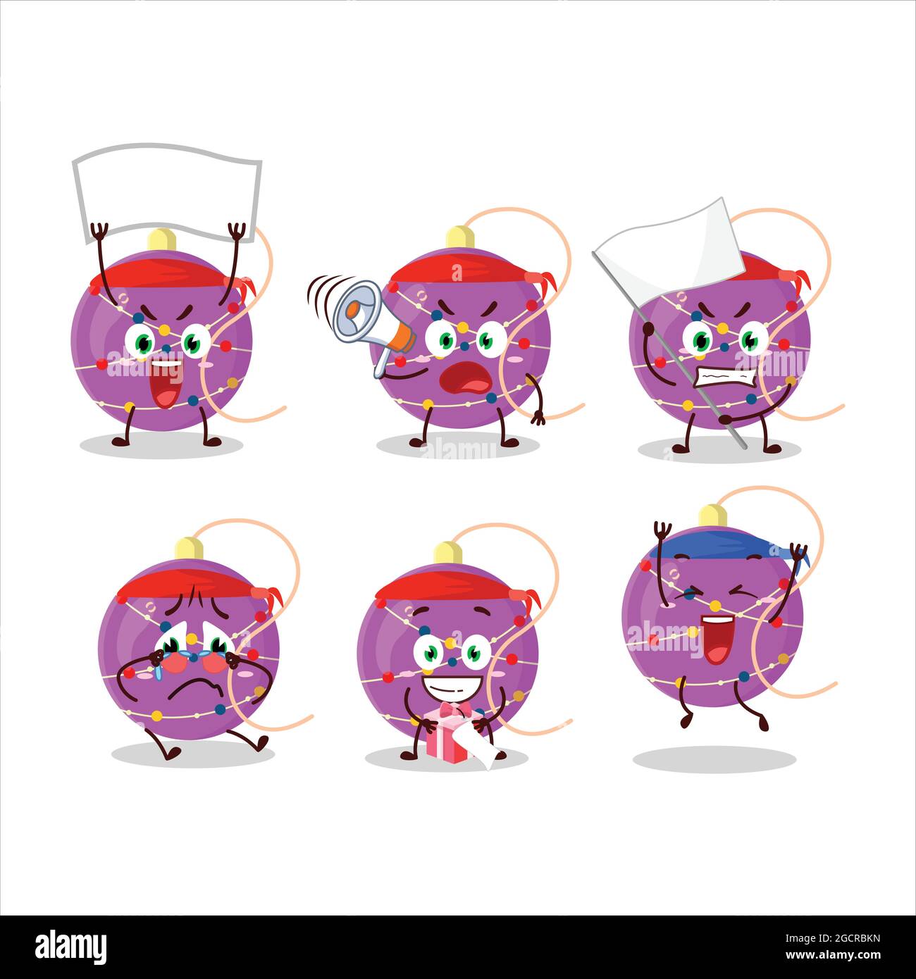 Mascot design style of christmas lights purple character as an ...