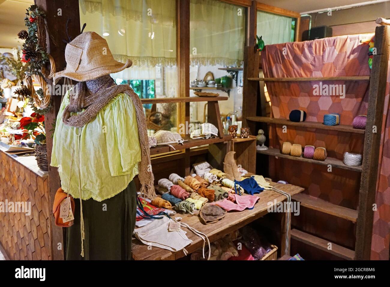 Interior design and decoration of displayed fabric goods, clothing and ...