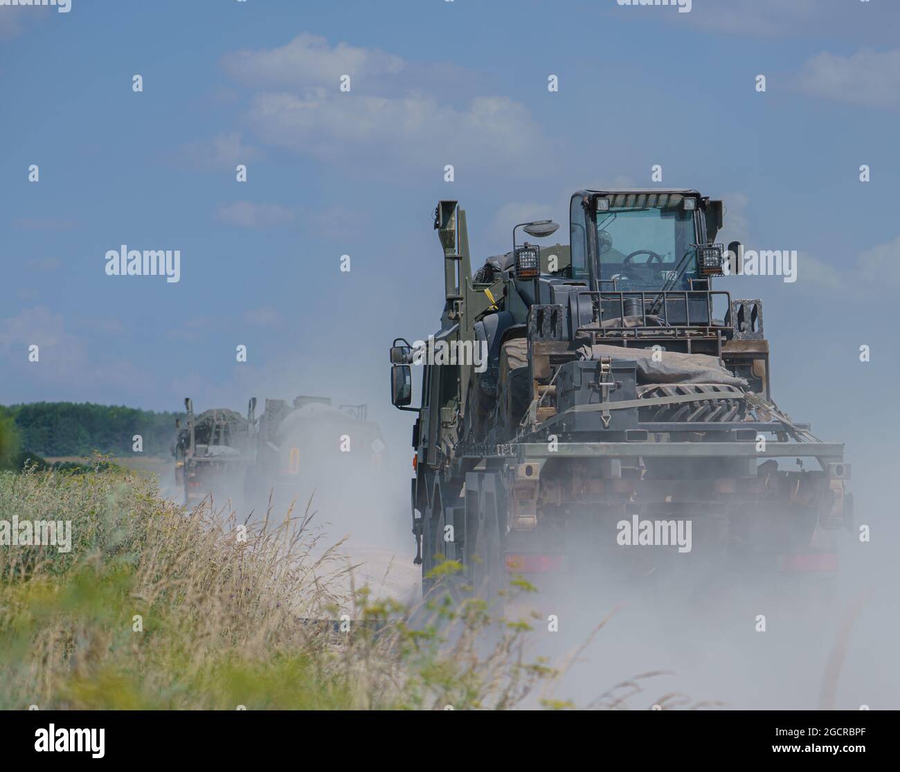 British army MAN HX77 SV 8x8 EPLS Heavy Utility Truck in action on a ...