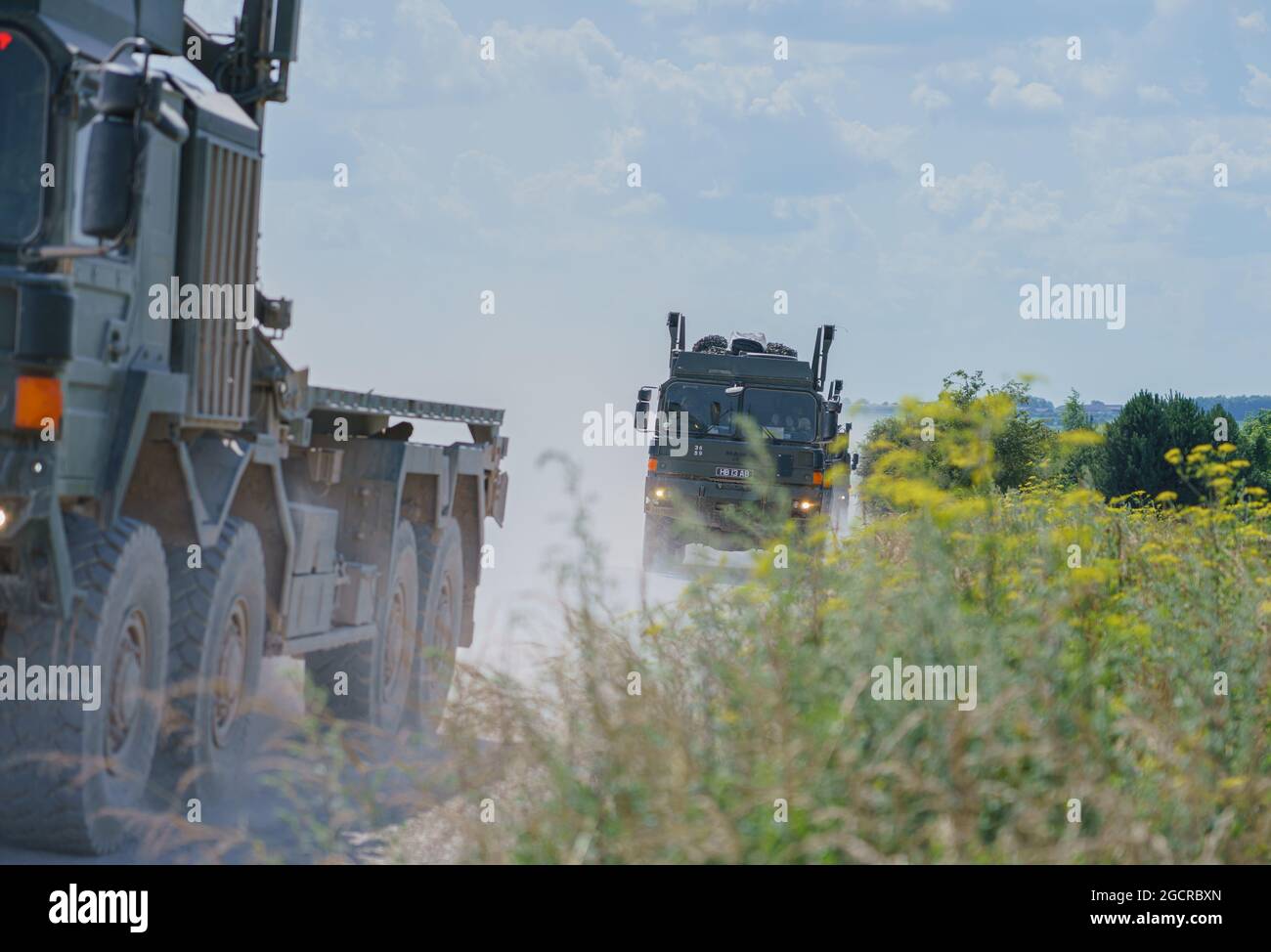 British army MAN HX77 SV 8x8 EPLS Heavy Utility Truck in action on a ...