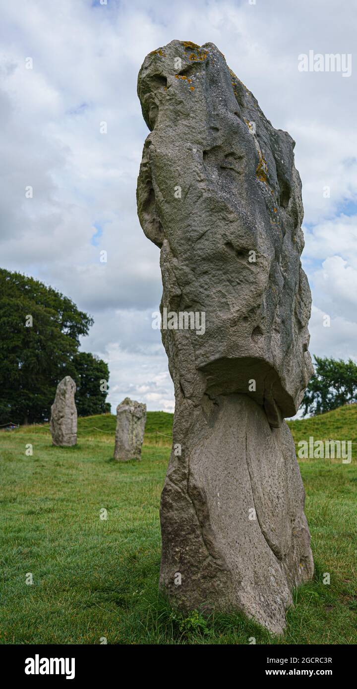 Large stone at Avebury henge and stone circles World Heritage Site ...