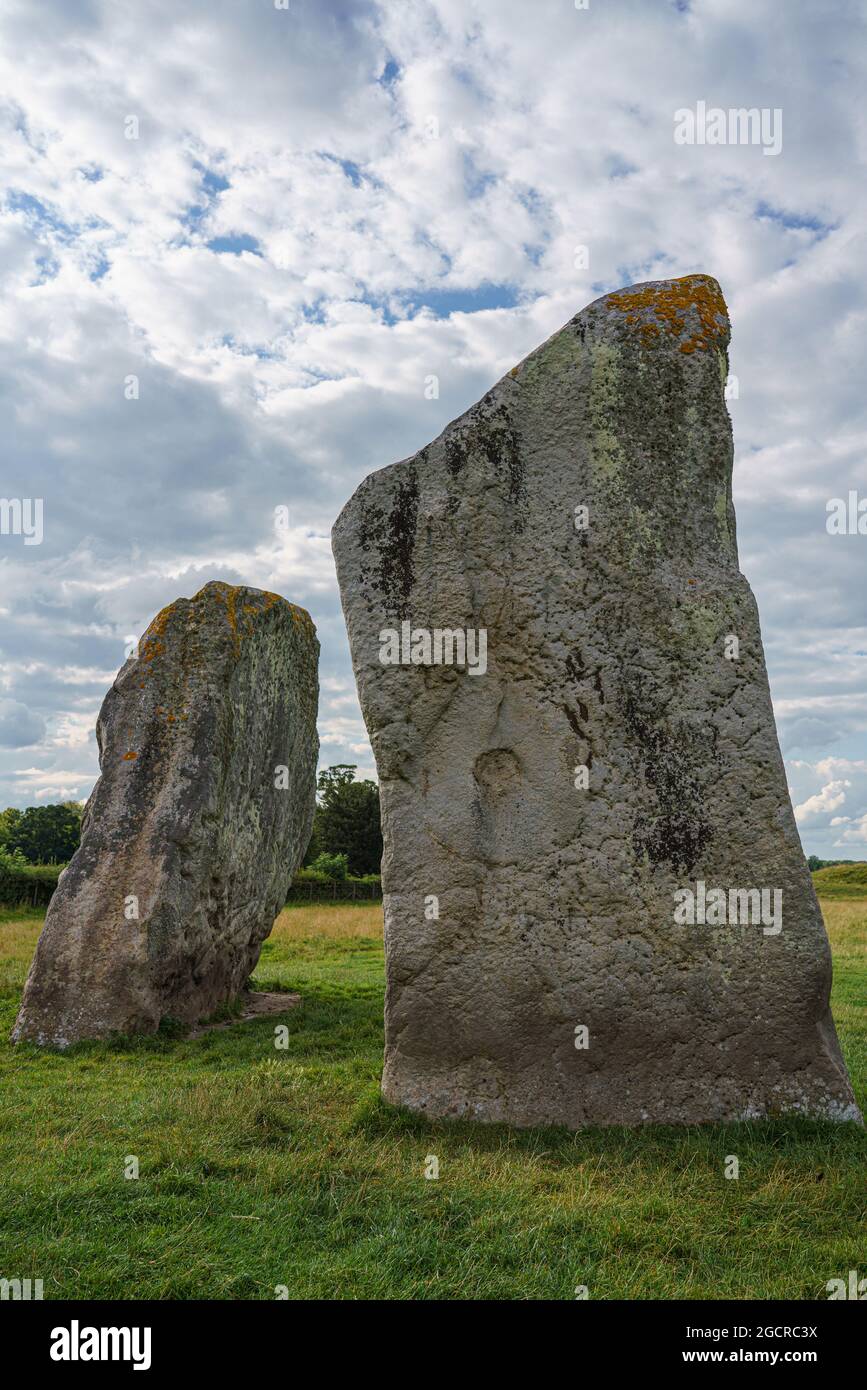 Large stone at Avebury henge and stone circles World Heritage Site ...