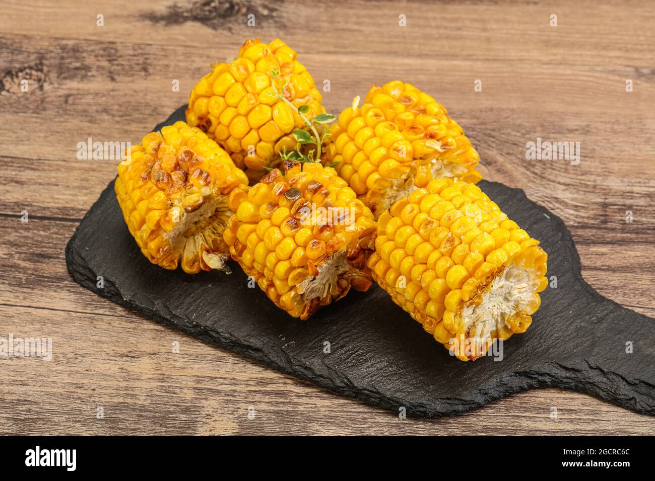 Grilled hot corn with oil and salt Stock Photo - Alamy