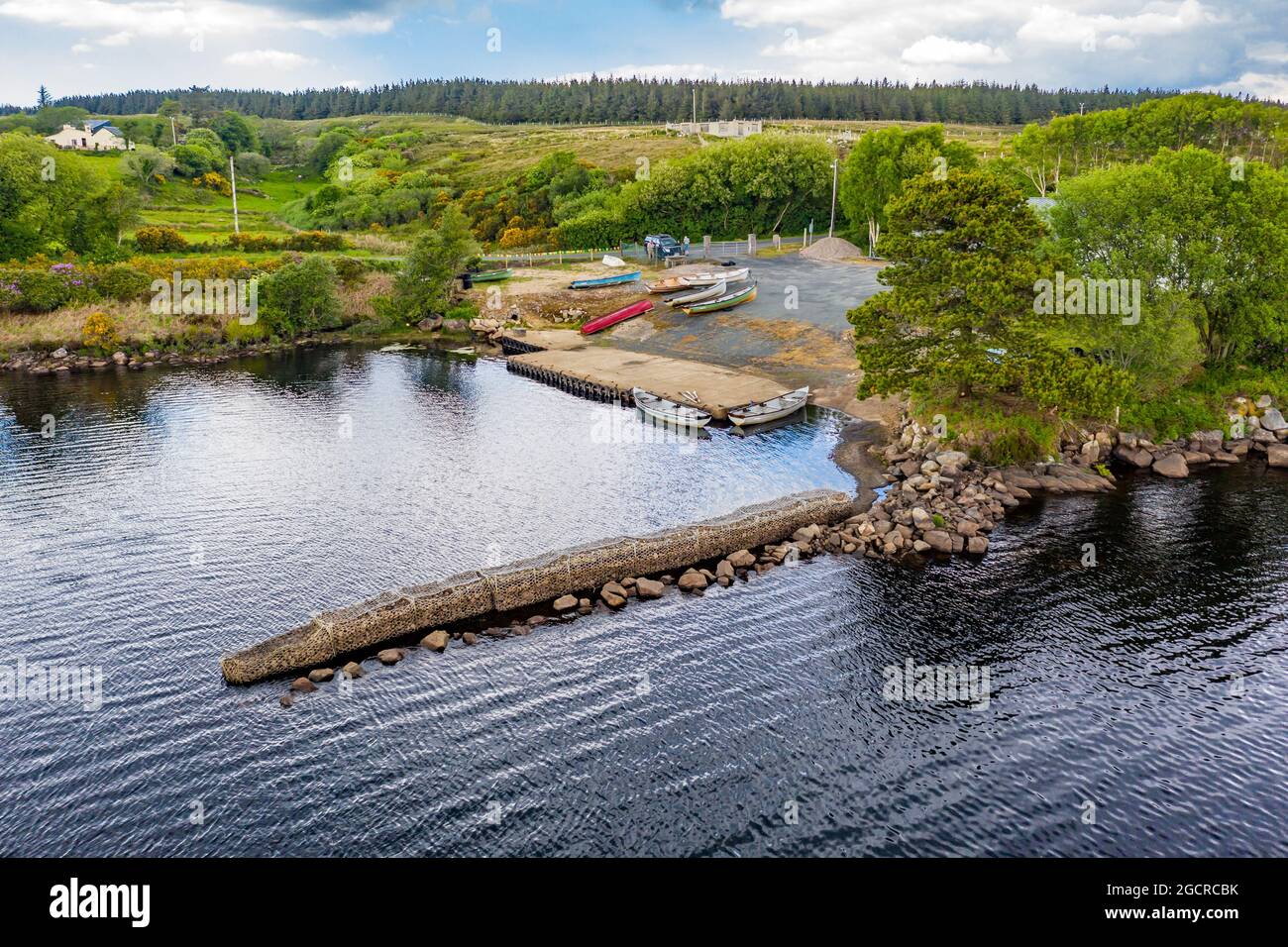 The pier at Lough Craghy, Tully Lake - Part of the Dungloe systen ...