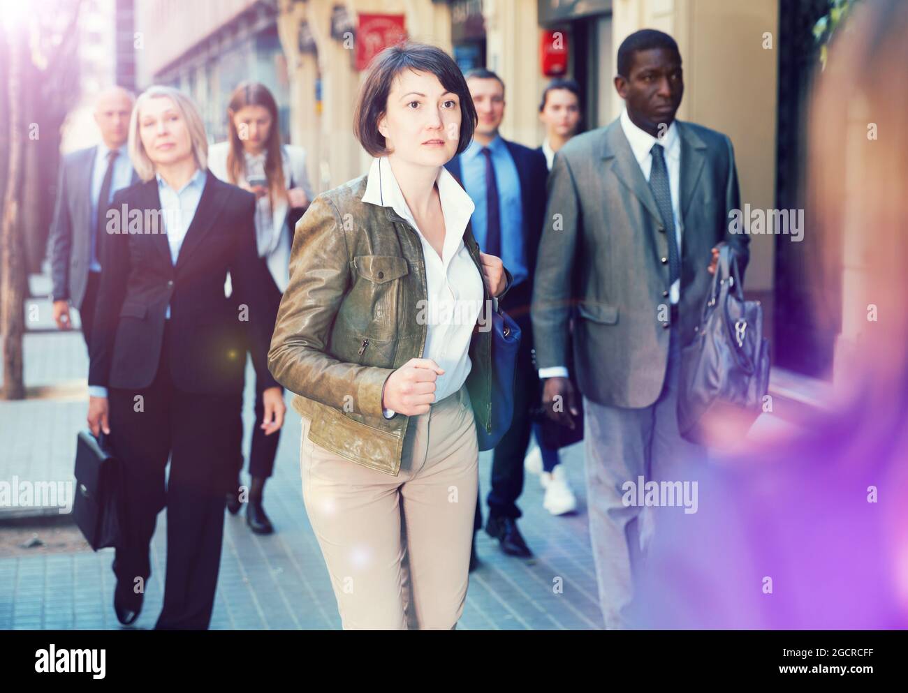 Hurrying woman walking on hi-res stock photography and images - Alamy