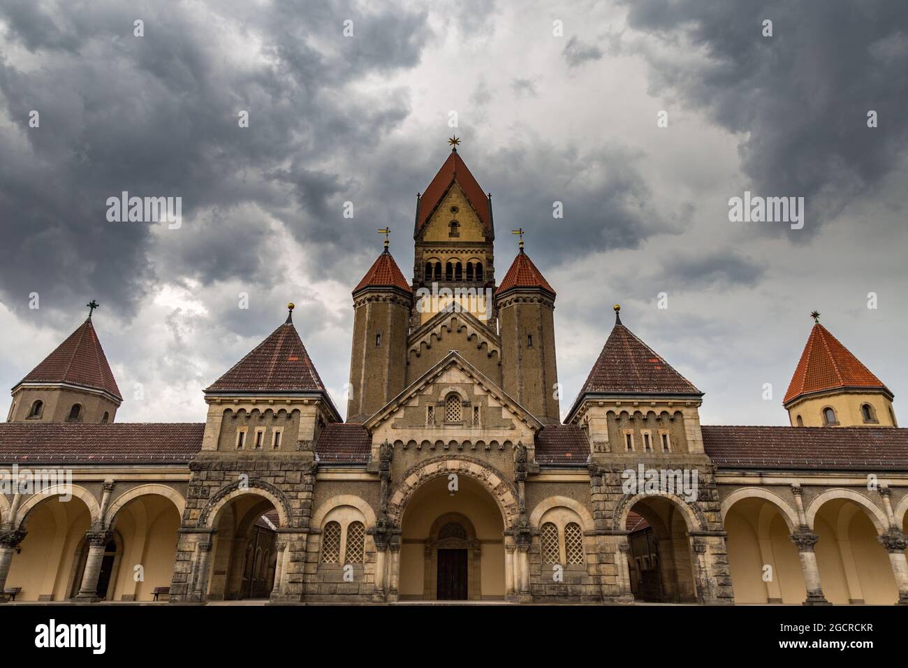 The chapel of south cemetery at the city of Leipzig, A wide angle shot ...