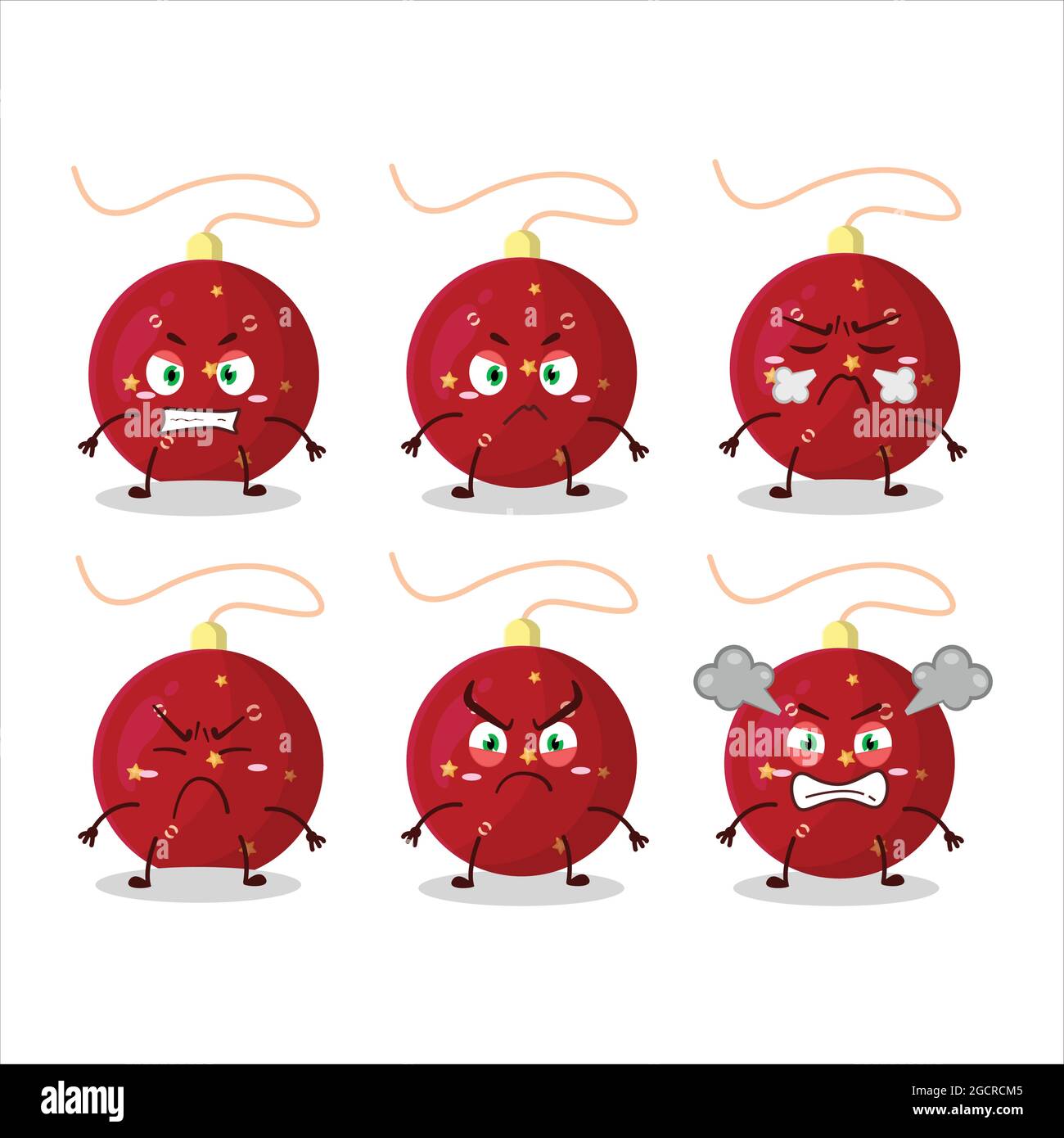 Christmas lights red cartoon character with various angry expressions ...