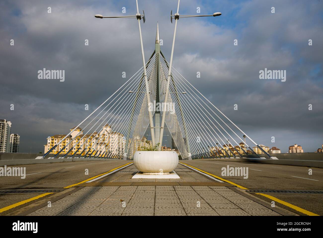 Putrajaya, Malaysia, Seri Wawasan Bridge. A panorama view on one of the ...