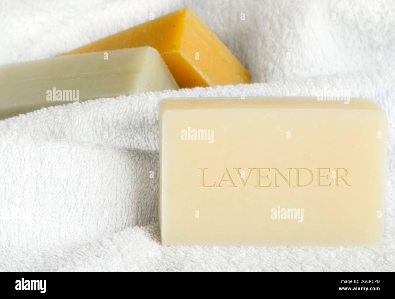 Handmade lavender soap Stock Photo - Alamy