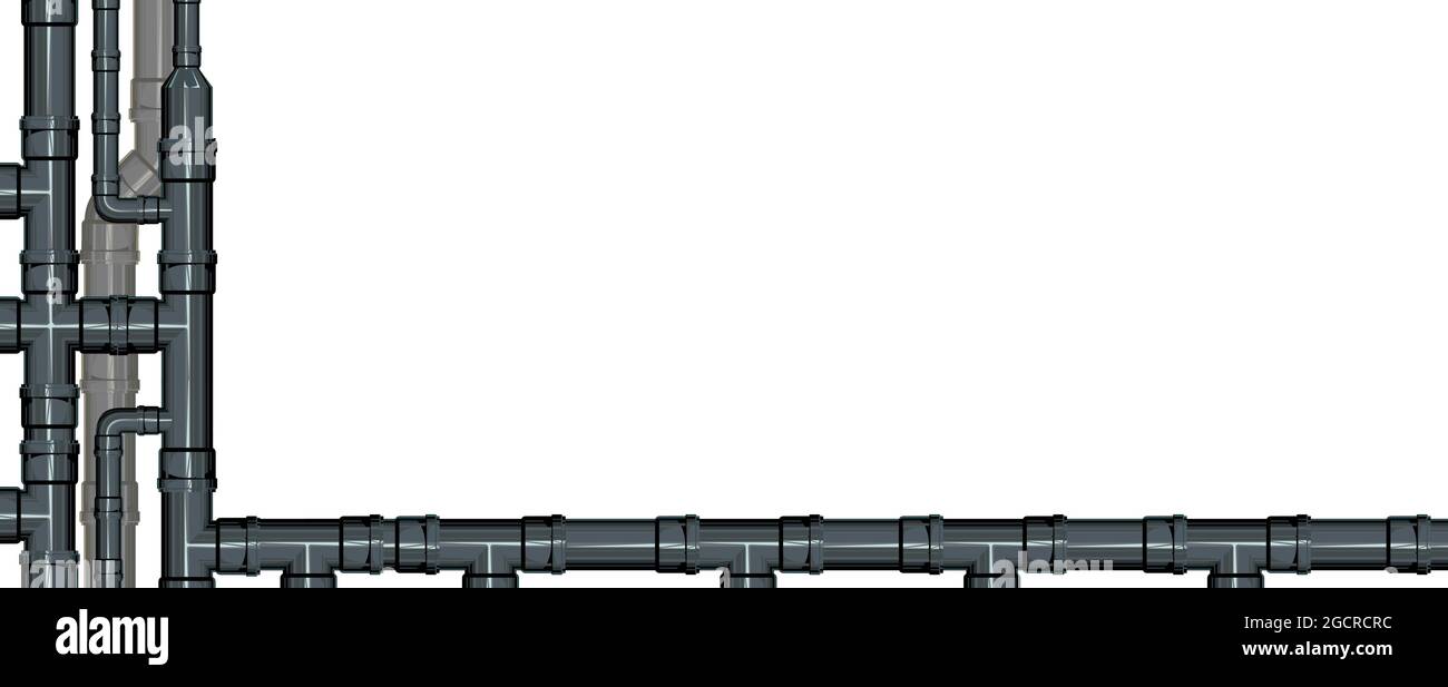 Sewerage line. Water fittings. Pipeline for various purposes. Banner ...