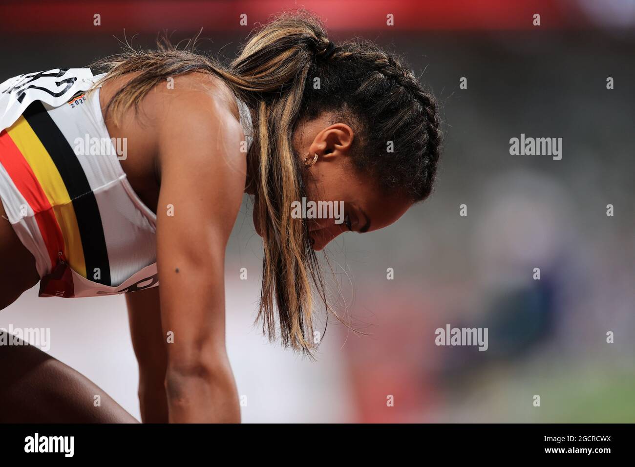 Team Belgium (BEL) prepares for the Final of the Women's 4 x 400m Relay ...