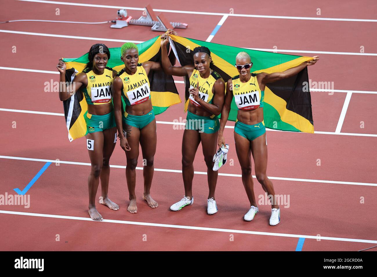 Team Jamaica (JAM) celebrates their Bronze Medal finish in the Final of ...