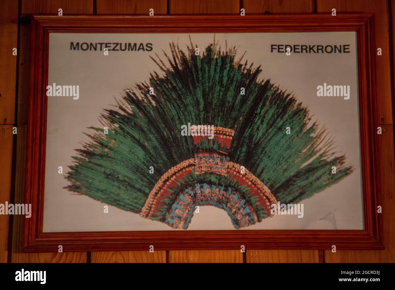 06 August 2021, Mexico, Mexiko-Stadt: A replica of the feathered crown ...