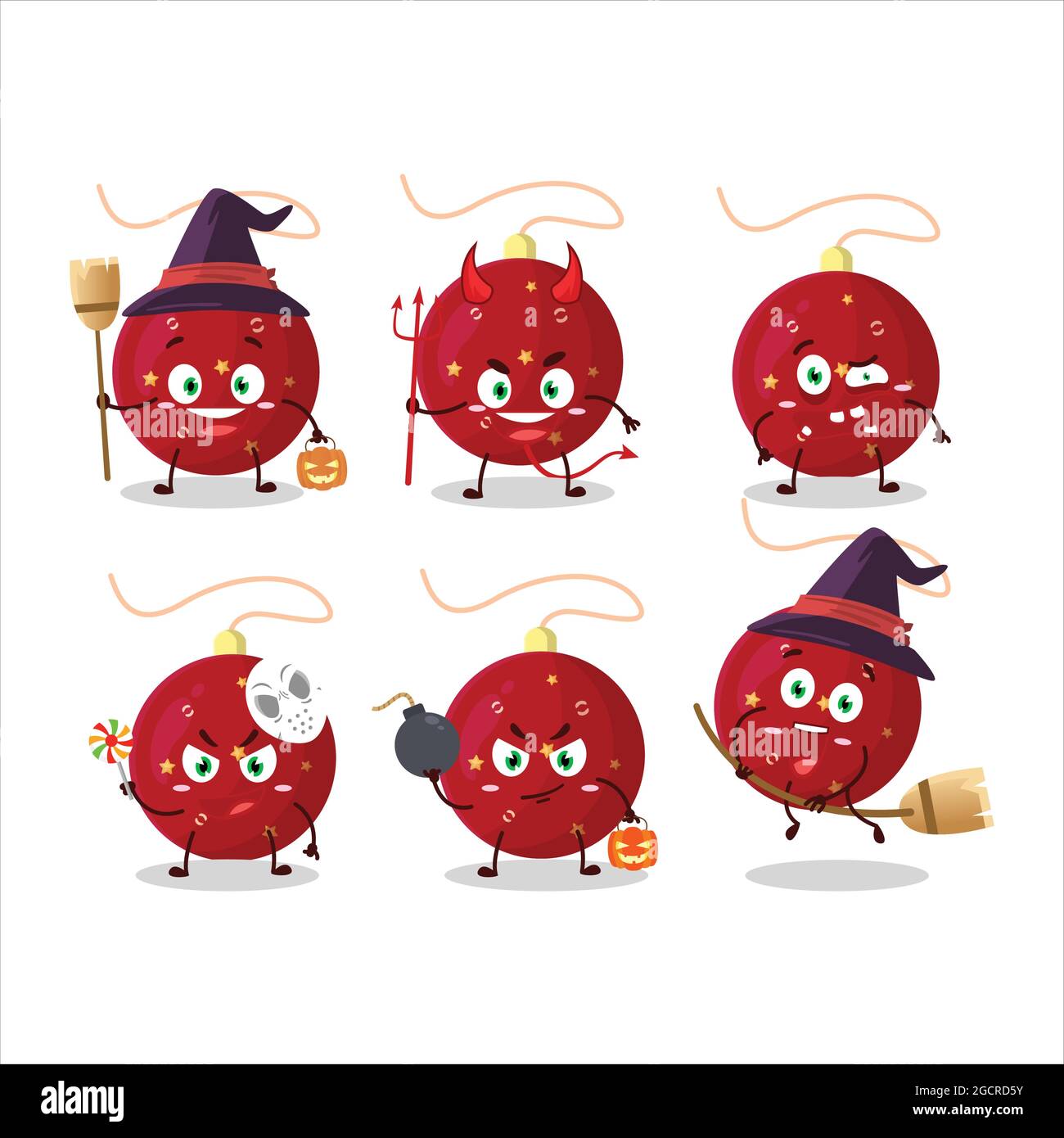 Halloween expression emoticons with cartoon character of christmas ...