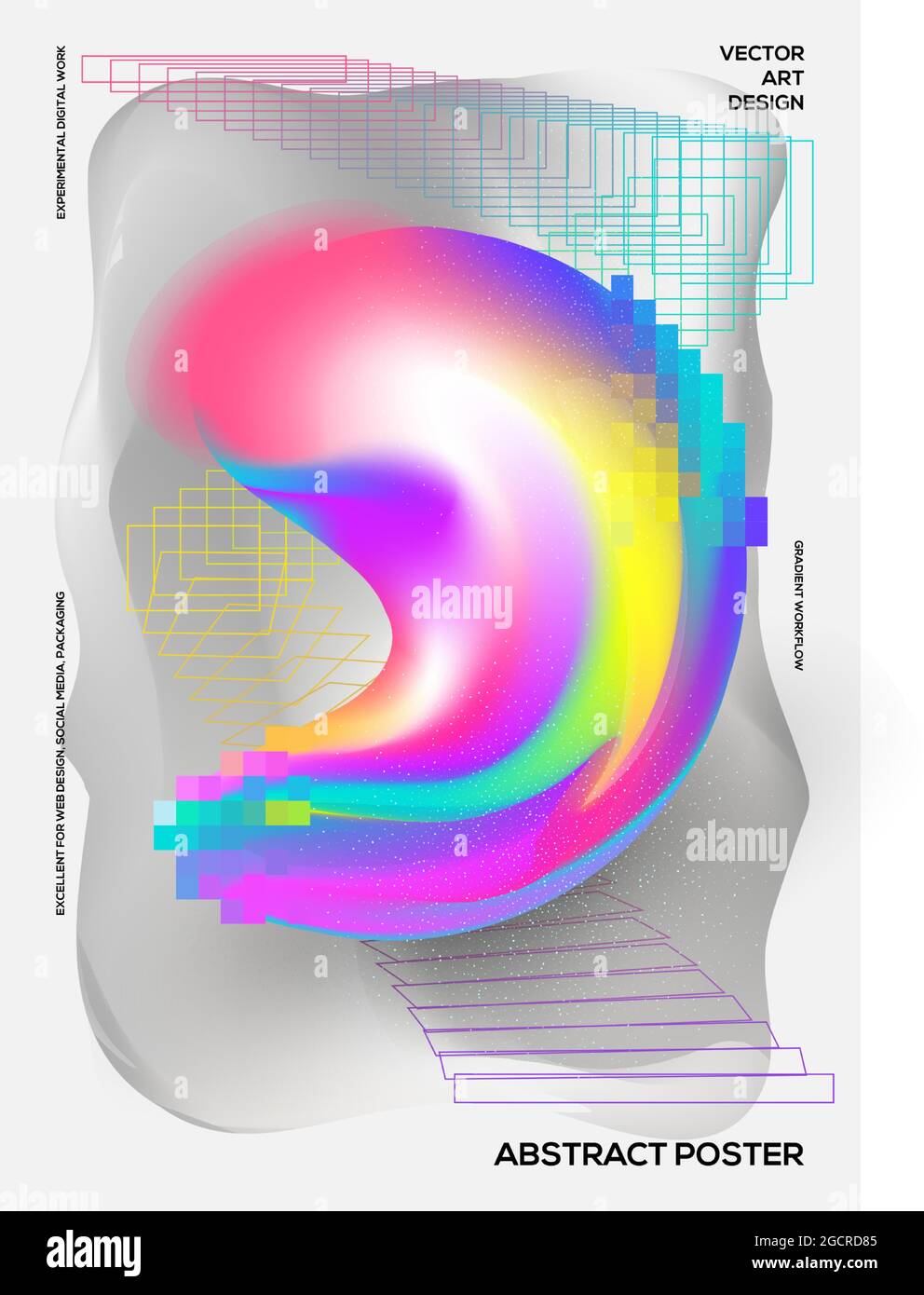 Liquid gradient color poster. Fluid and geometric shapes Stock Vector ...