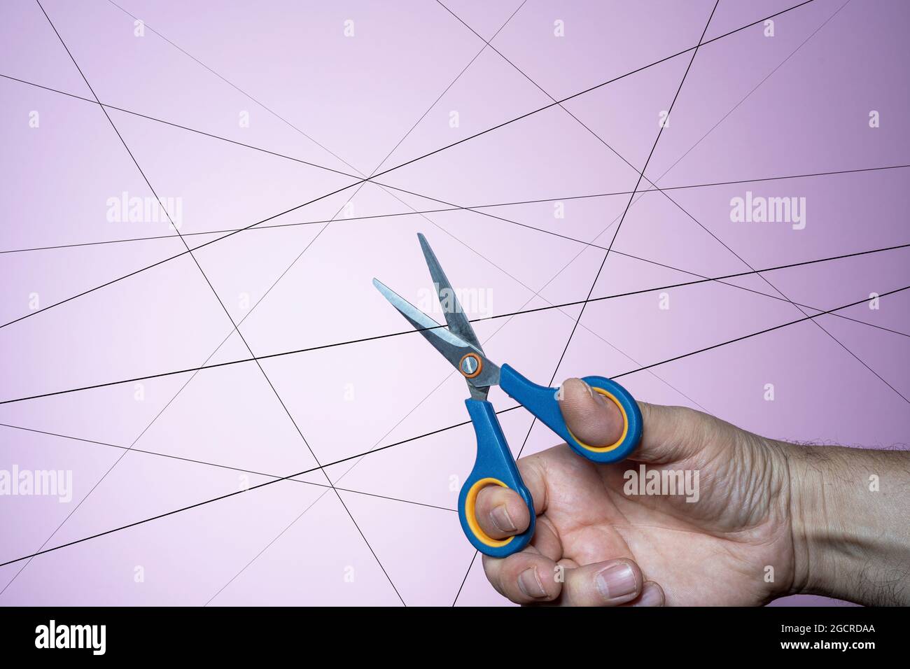 Hand cutting scissors hi-res stock photography and images - Alamy