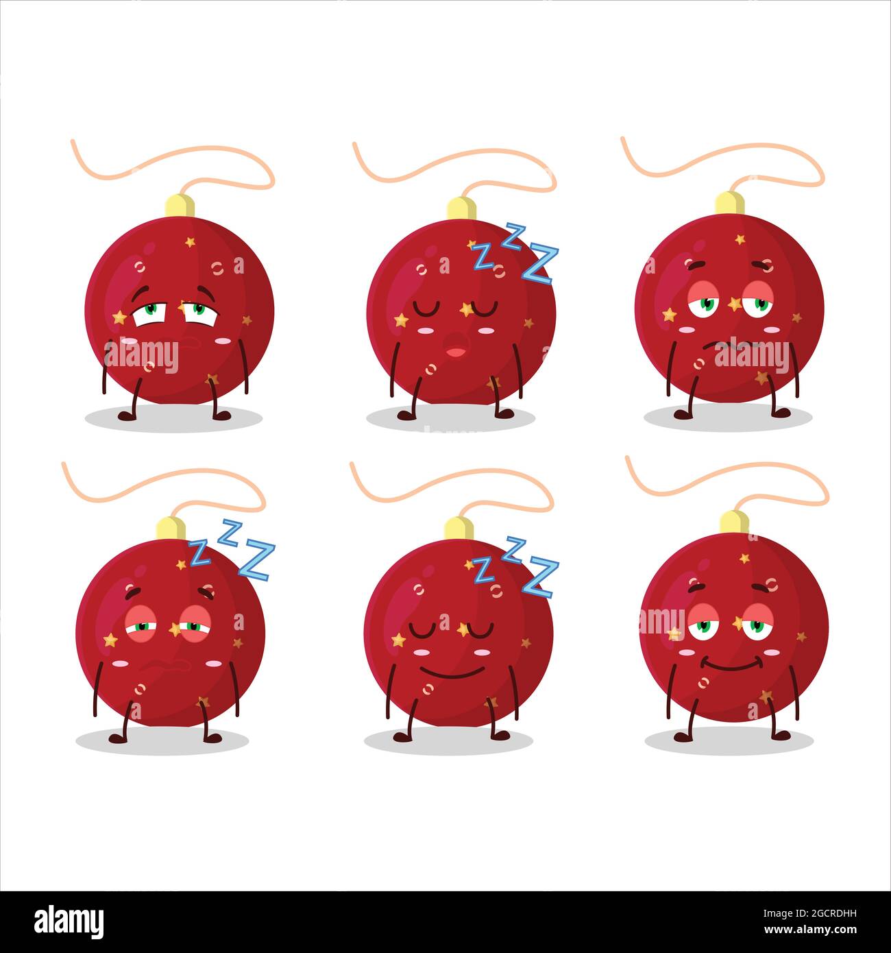 Cartoon character of christmas lights red with sleepy expression ...