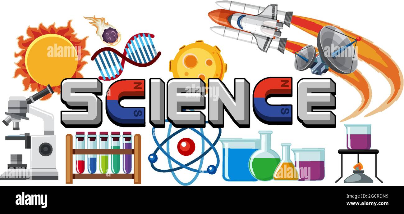 Science text icon with elements illustration Stock Vector Image & Art ...