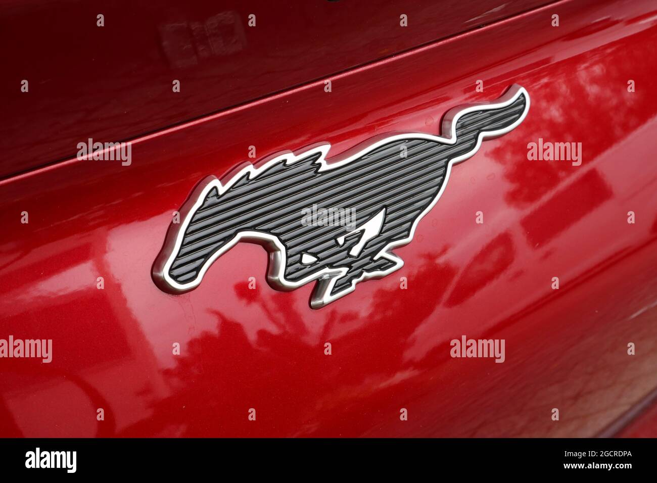 Ford Mustang Mach-E emblem logo Stock Photo - Alamy