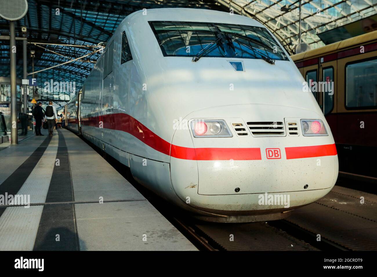 Berlin, Germany. 10th Aug, 2021. A Deutsche Bahn ICE train stands on a ...