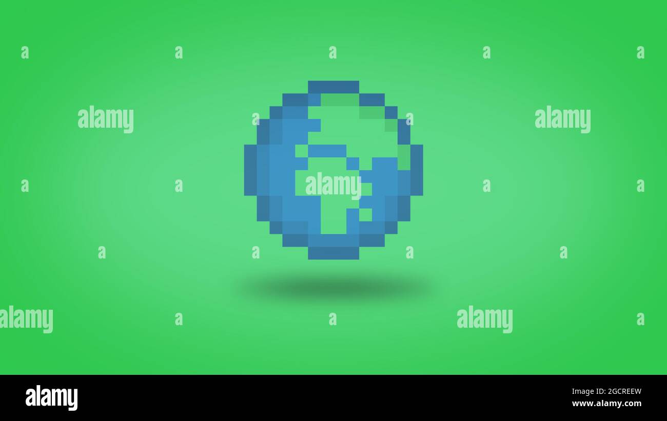 Pixel earth background - high res wallpaper Stock Photo - Alamy