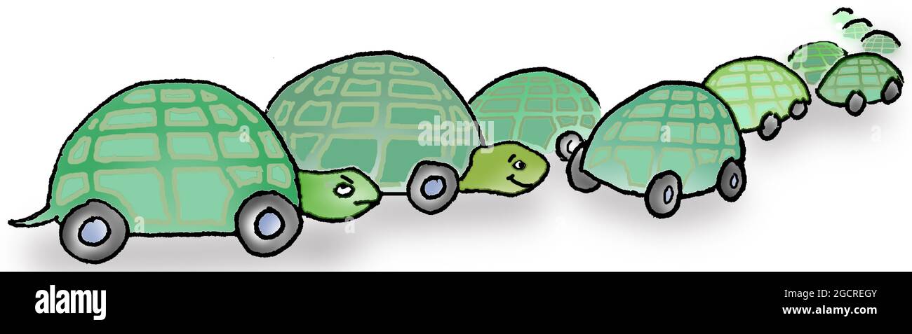 Traffic jam turtles Stock Photo - Alamy