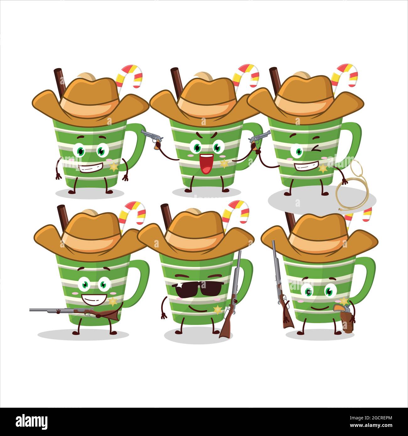 Cool cowboy frappe chocolate cartoon character with a cute hat. Vector ...