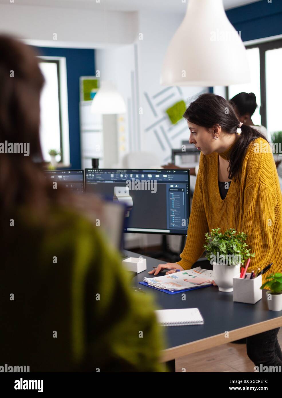Engineers working with cad design hi-res stock photography and images ...