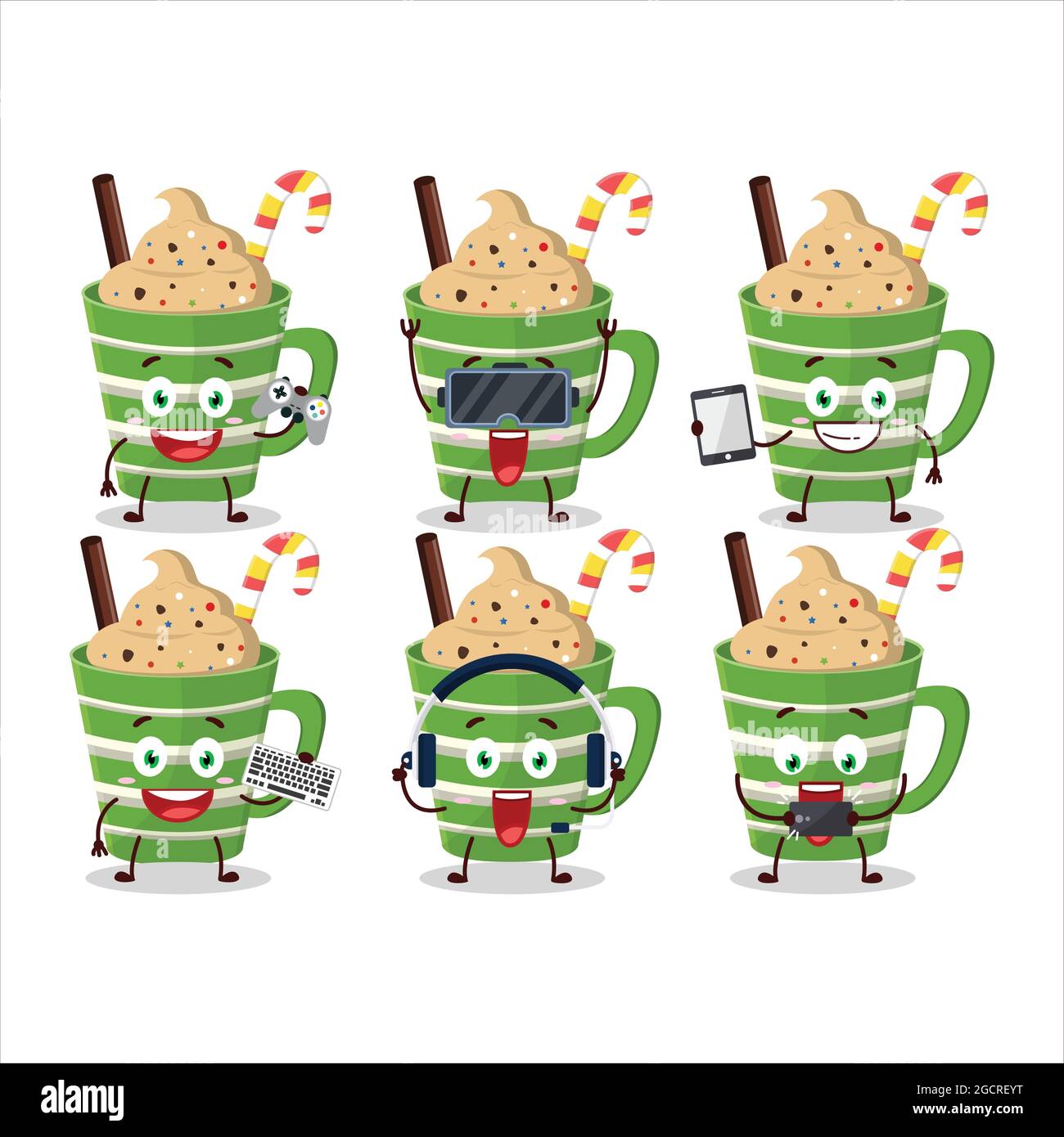 Frappe chocolate cartoon character are playing games with various cute ...