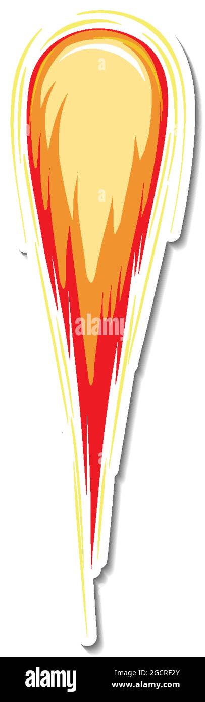 Sticker template with meteorite flame isolated illustration Stock ...