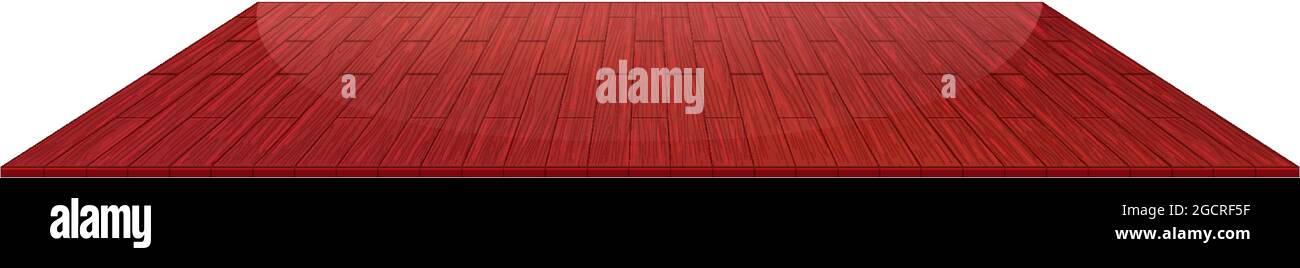 Red wooden floor tiles isolated on white background illustration Stock ...