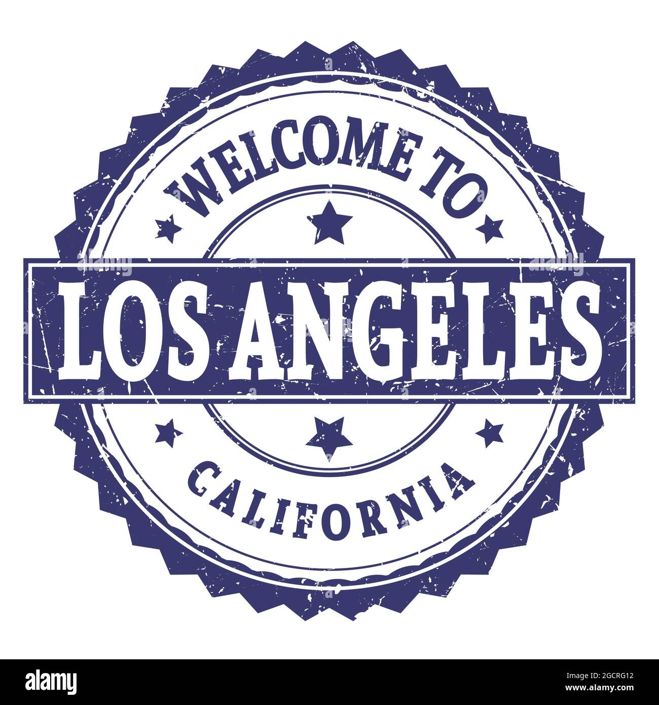 WELCOME TO LOS ANGELES - CALIFORNIA, words written on blue round zig ...