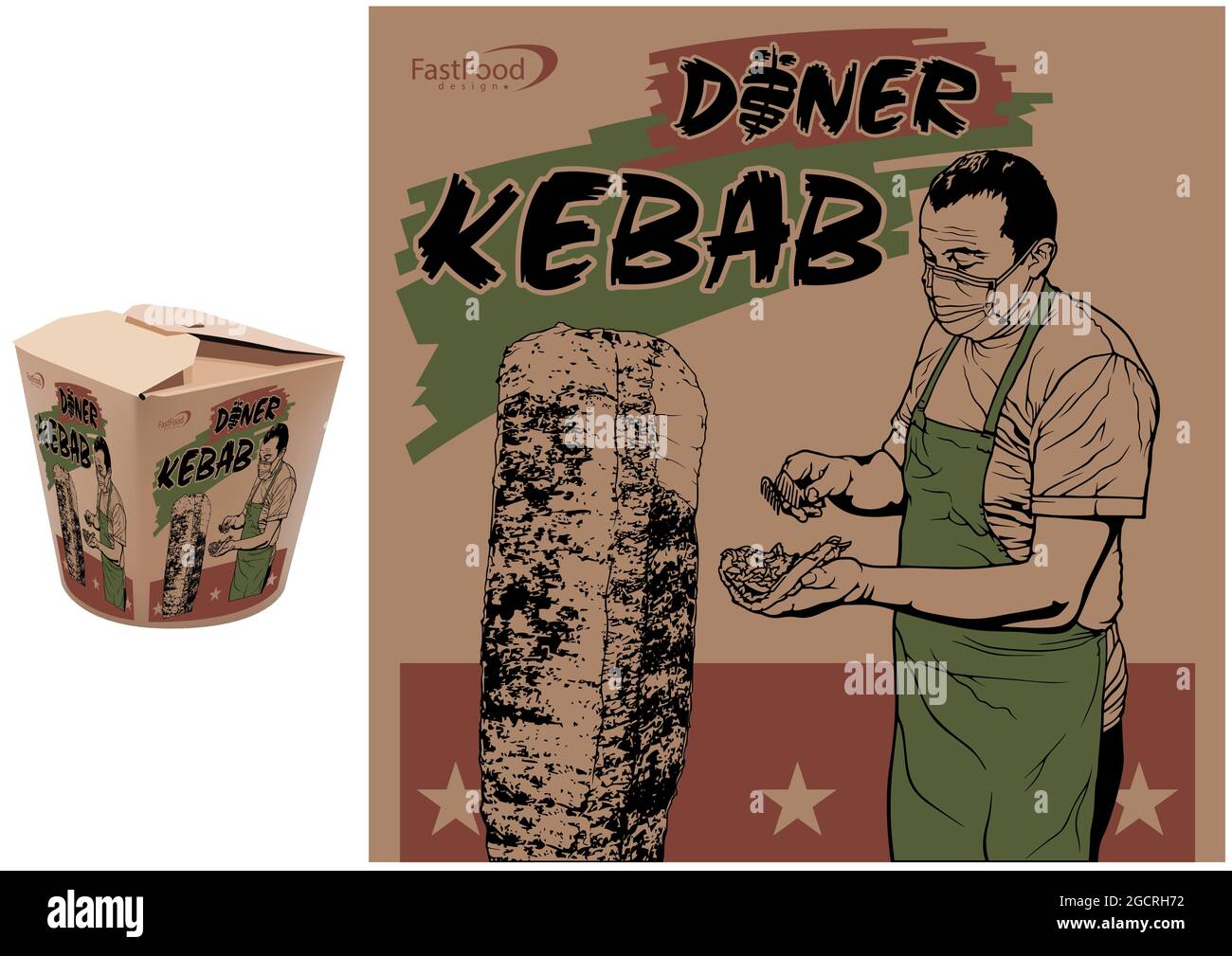 Doner kebab box Stock Vector Images - Alamy