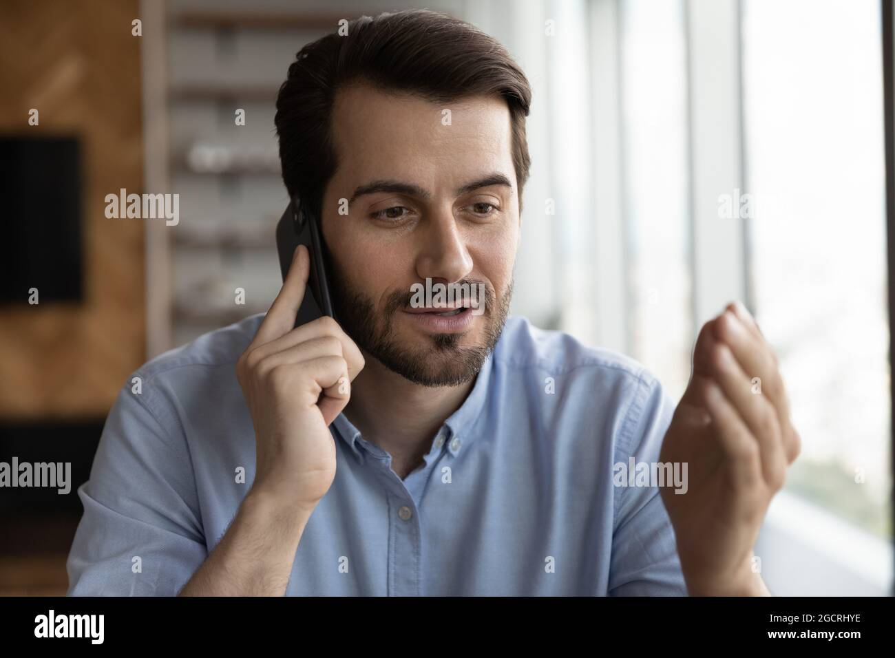 Positive engaged millennial business man, advisor, sales manager Stock ...