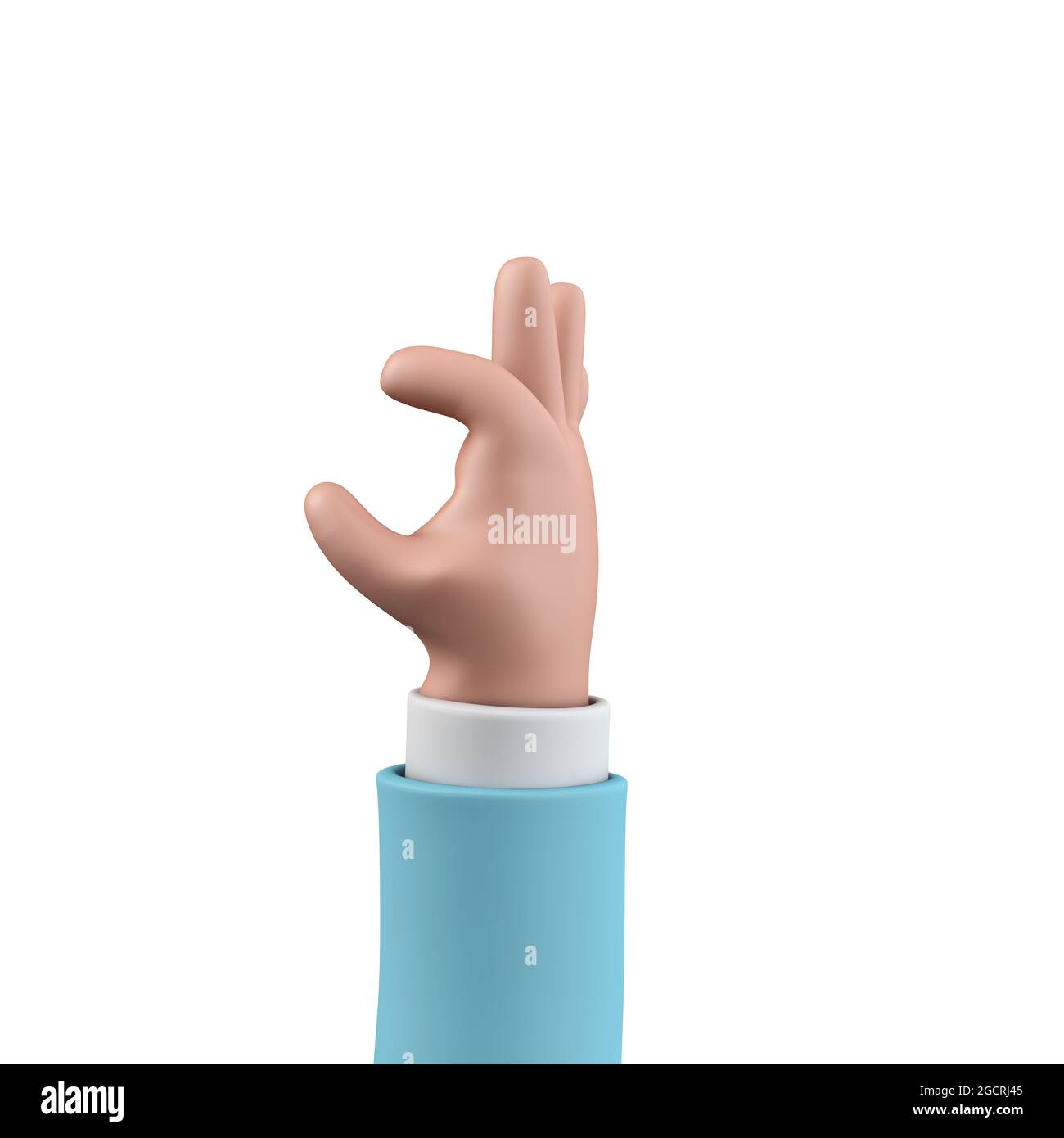 Cartoon character style hand holding an object pose. 3D Rendering Stock ...