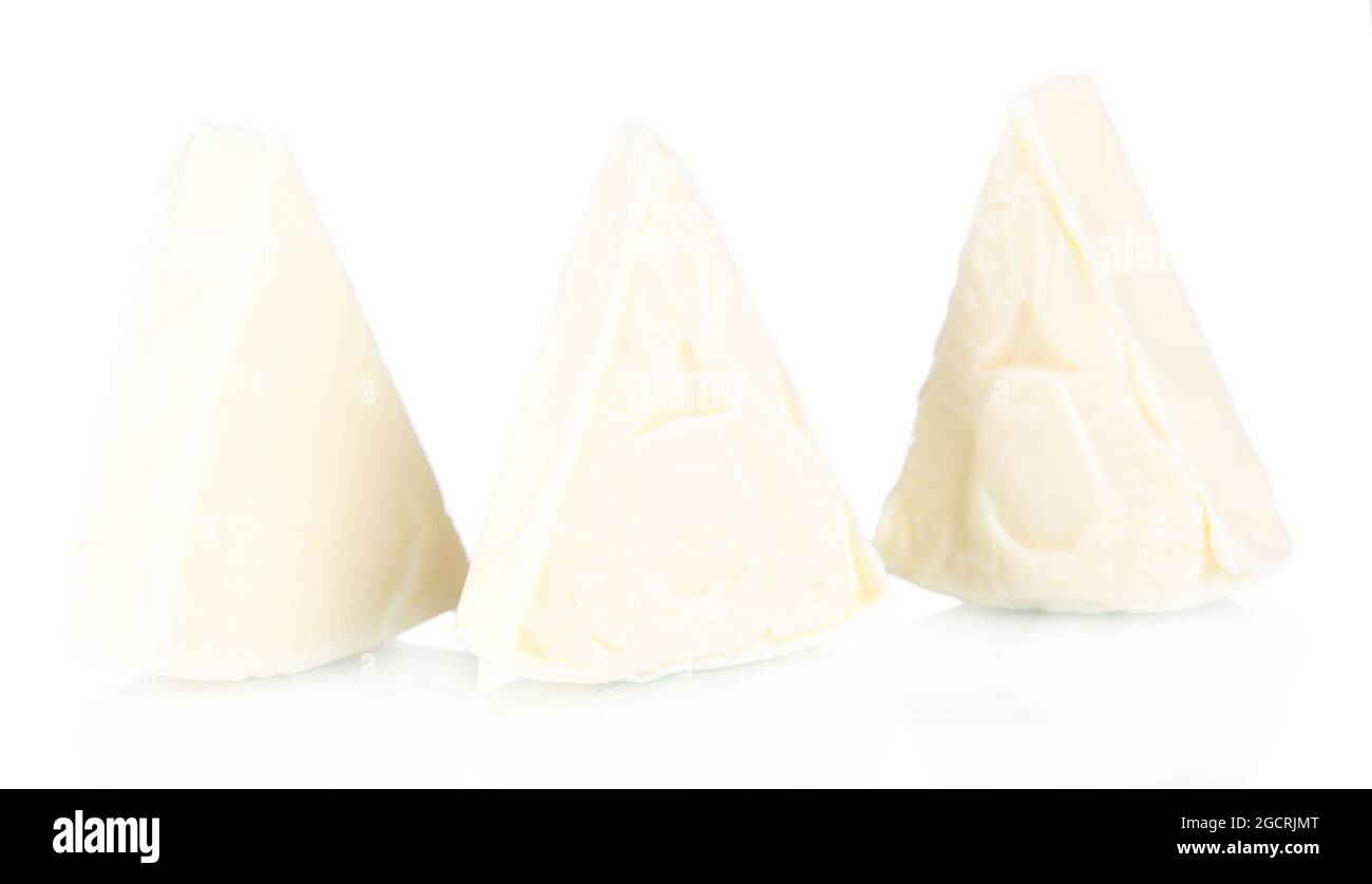 Cream cheese in triangle shape isolated on white Stock Photo - Alamy