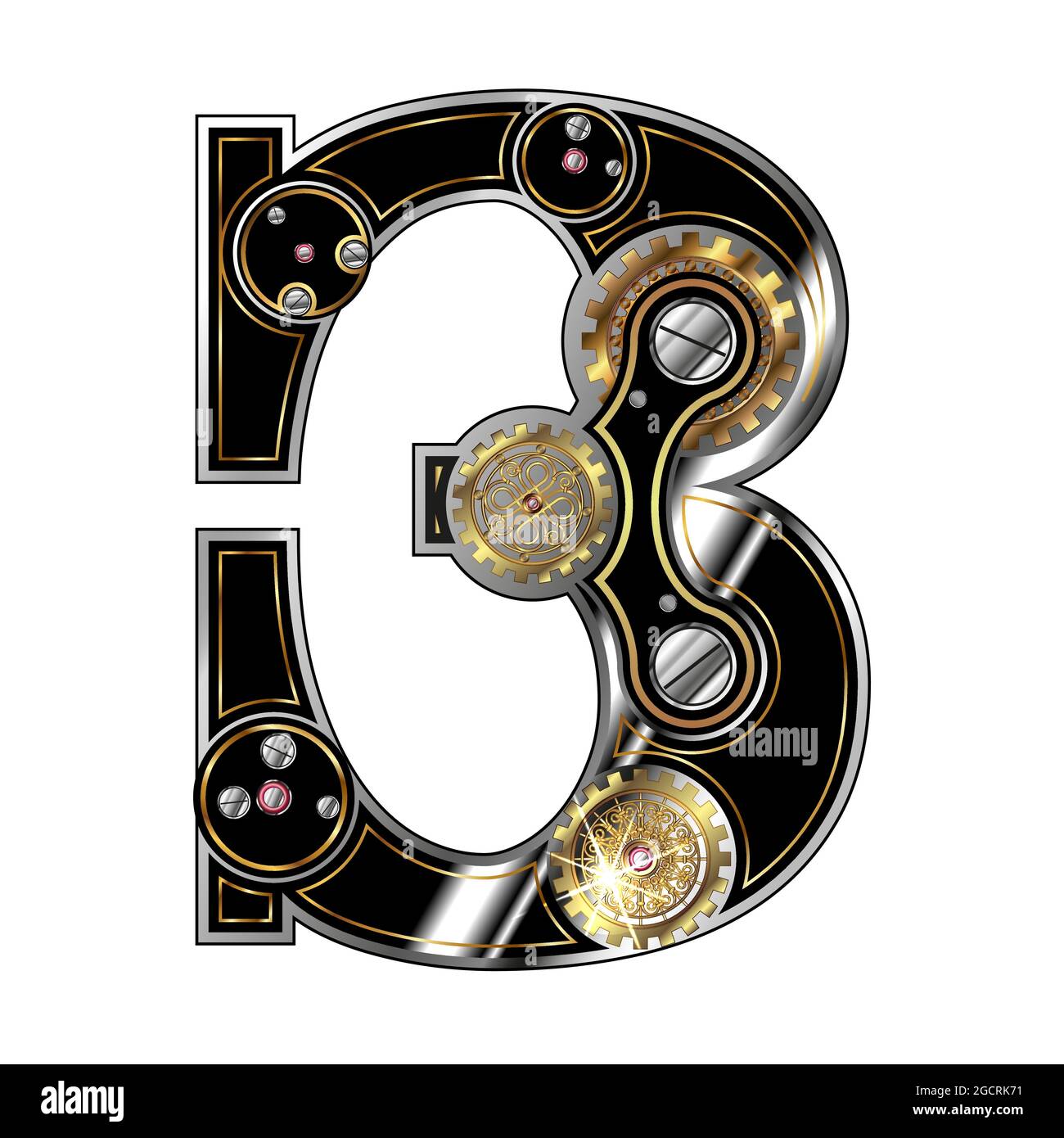 Steampunk Numbers Font