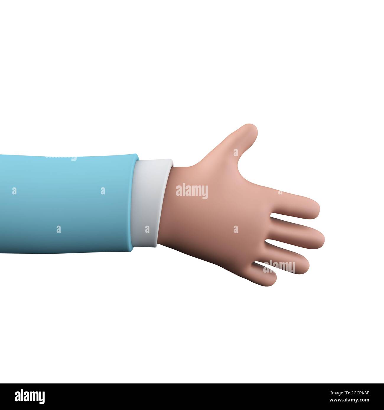 Cartoon character style hand in a handshake pose. 3D Rendering Stock ...