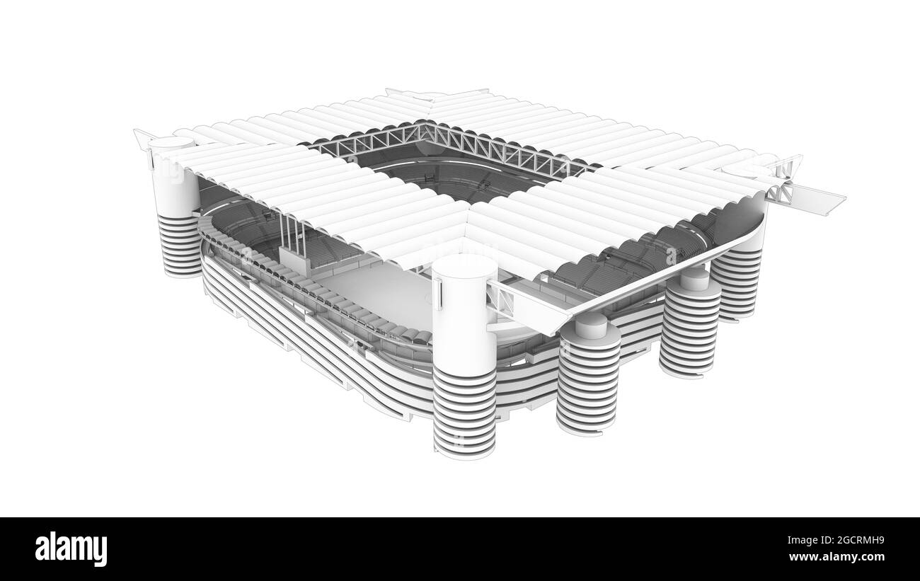3D rendering of a stadium building architecture structure isolated on ...