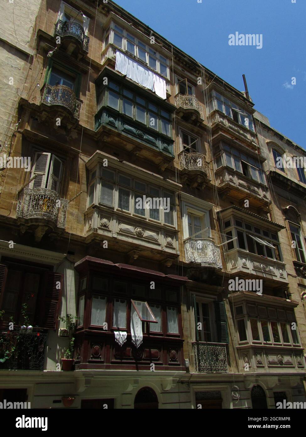VALLETTA, MALTA - Jul 14, 2013: A low angle of the traditional wooden ...