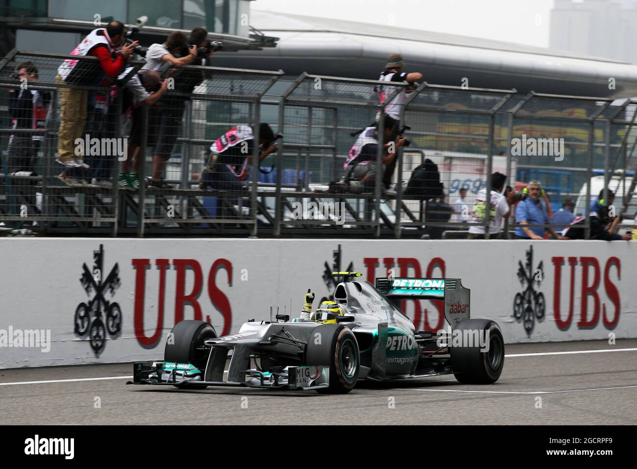 Mercedes amg f1 w03 celebrates at end of race hi-res stock photography ...