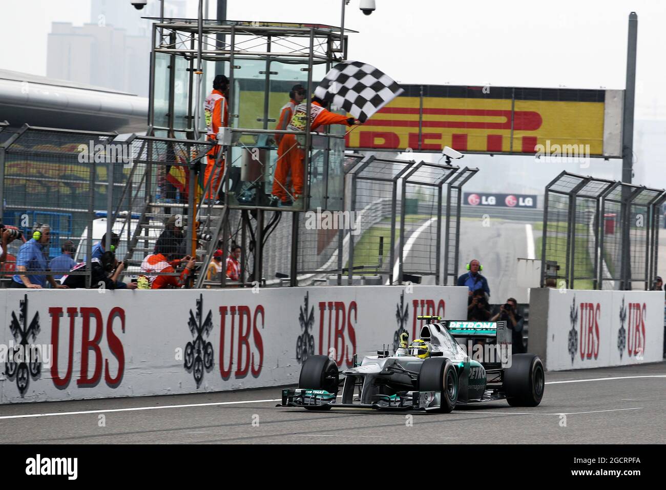 Mercedes amg f1 w03 celebrates at end of race hi-res stock photography ...