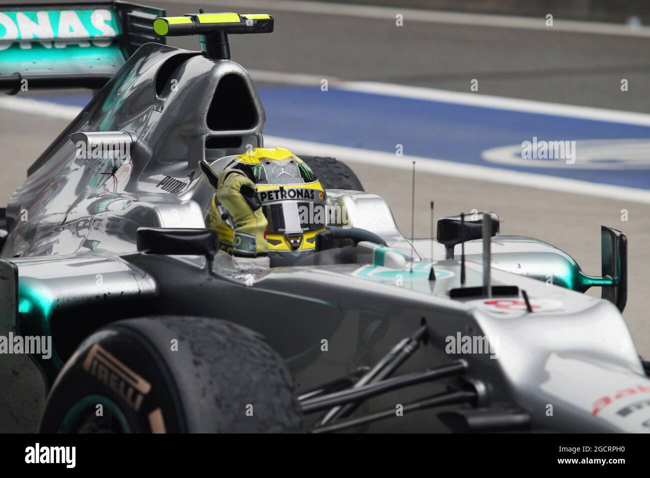 Mercedes amg f1 w03 celebrates in parc ferme hi-res stock photography ...