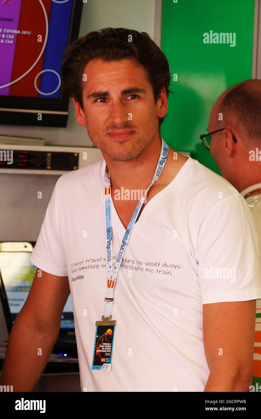 Adrian Sutil (GER) in the Sahara Force India F1 Team garage. Spanish ...