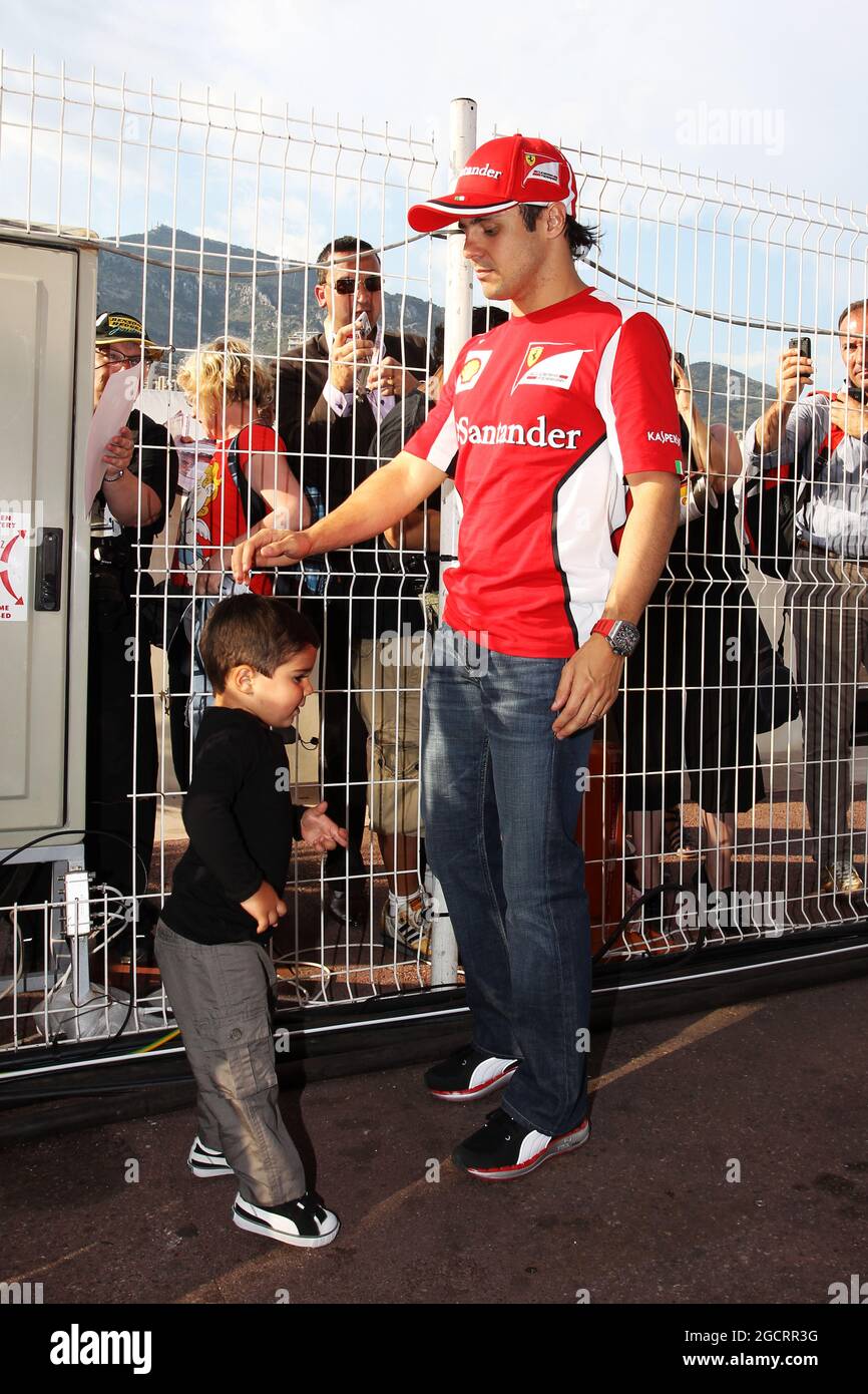 Ferrari his son felipinho monaco grand prix hi-res stock photography ...