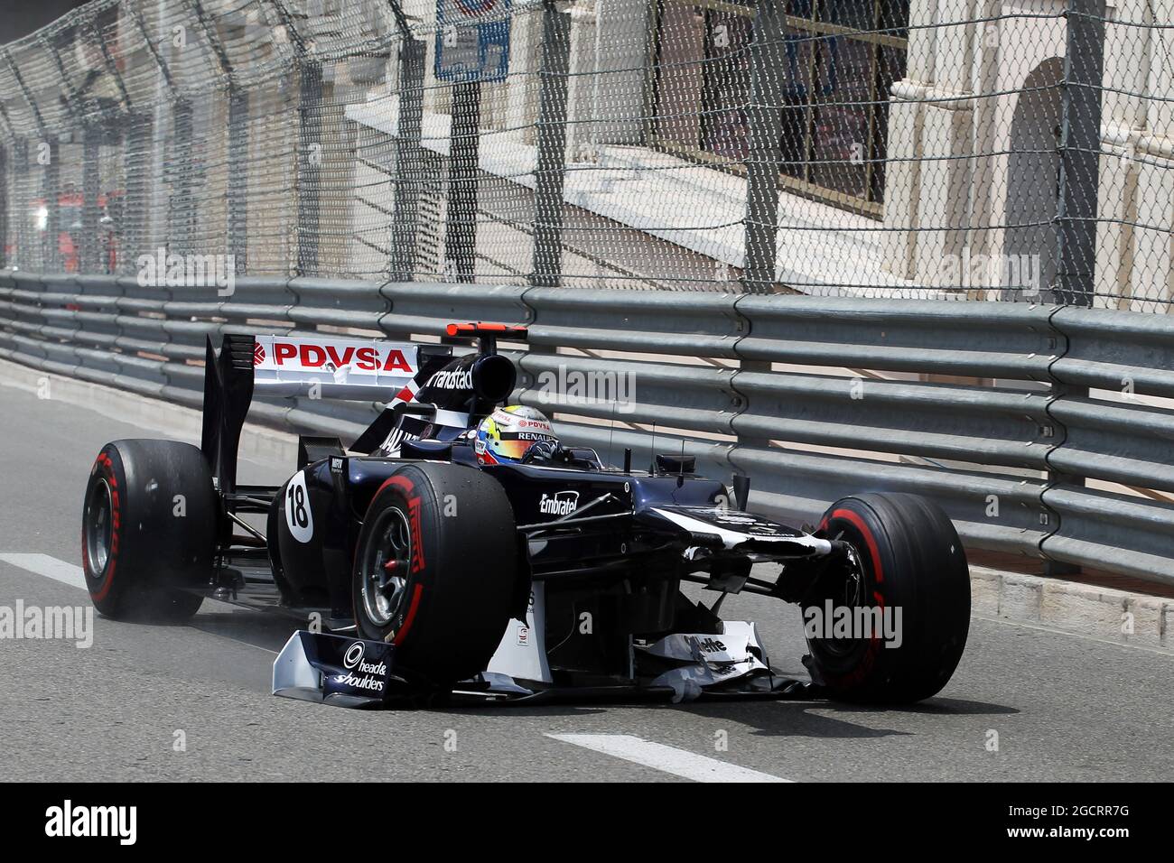 Williams fw34 damaged front wing at start of race hi-res stock ...