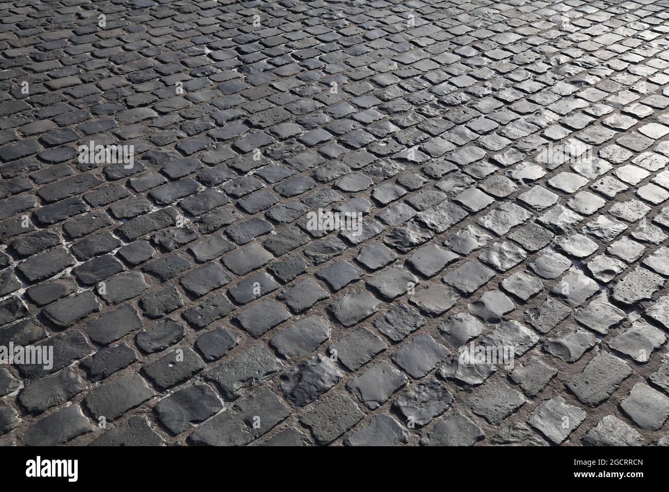Stone paved street. Old stone pavement. Cobblestone in Germany ...