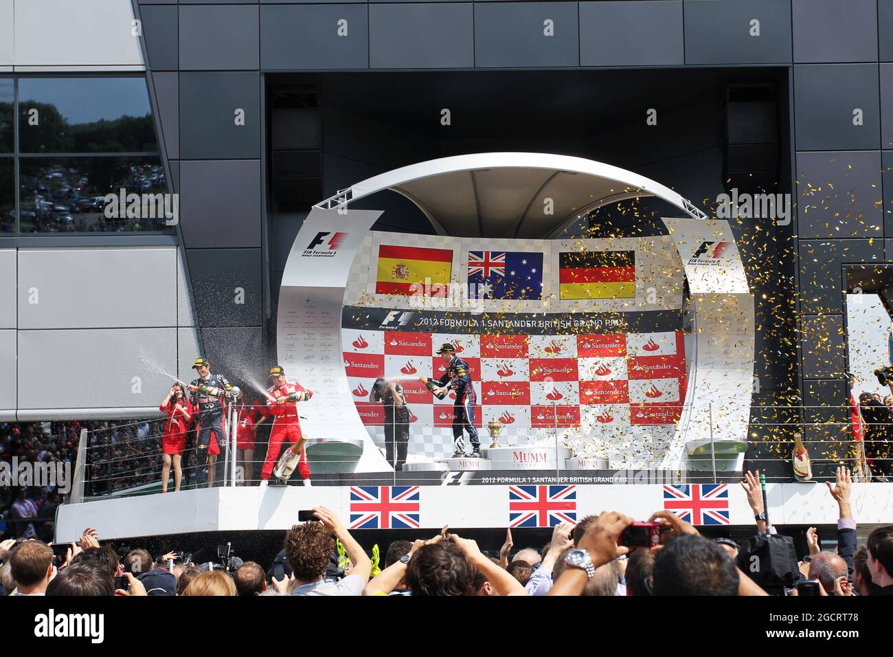 Red bull racing celebrate on podium hi-res stock photography and images ...