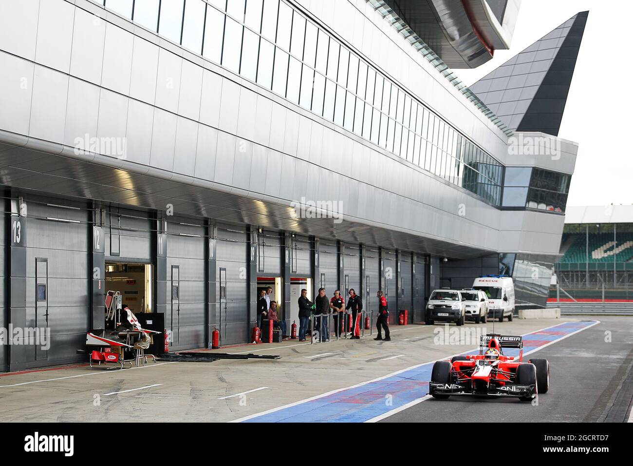 Marussia f1 team mr01 test driver in pits hi-res stock photography and ...