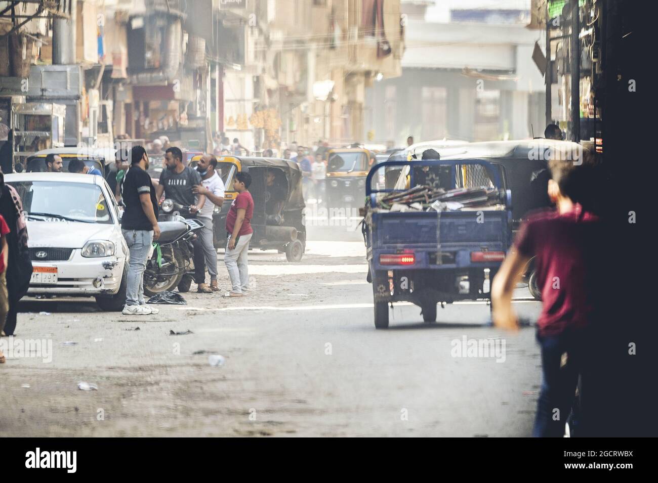 CAIRO, EGYPT - May 02, 2021: The typical street culture in Egypt with ...